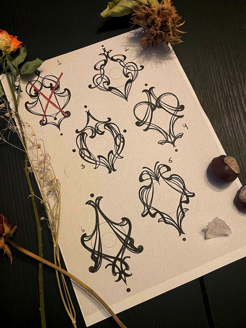 Ornamental aureolas tattoos. – Cat makes art